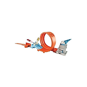 Hot Wheels Toy Car Track Set Loop Stunt Champion, Dual-Track Loop with Dual-Launcher, Includes 1:64 Scale Toy Car