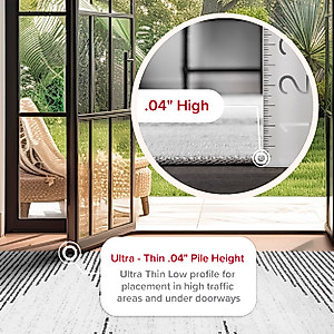 nuLOOM Romina Machine Washable Diamond Stripes Ultra Thin Area Rug, 8 x 10, White