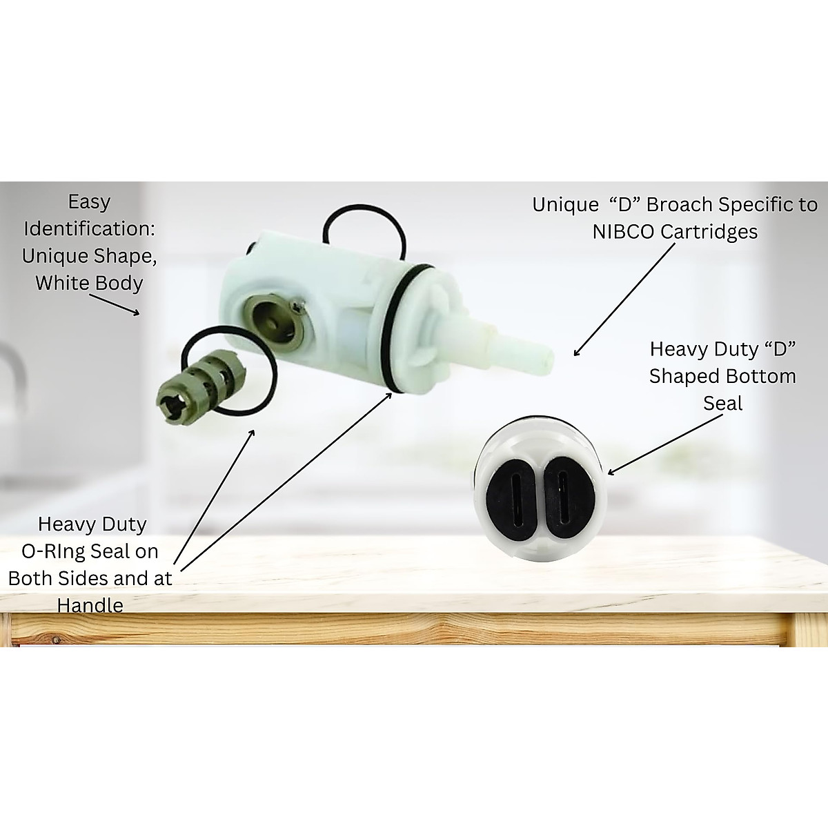 T & T Hardware Replacement Pressure Balance Cartridge for Valley Single Handle Shower V4268, White