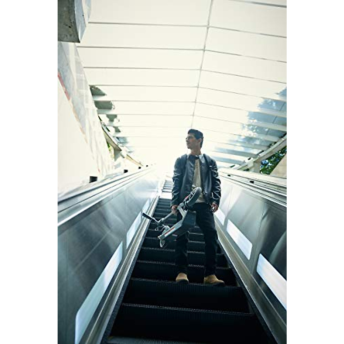 Razor E Prime III Electric Scooter - 18 mph, 15 Mile Range, 8" Pneumatic Front Tire, Foldable, Portable and Extremely Lightweight, Rear Wheel Drive, for Travel and Commuting