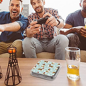 Rough collie christmas fabric cute pet dog xmas holiday christmas design best christmas dogs Game Card Case for Swítch Protective Portable Case Box with 12 Cartridge Slots