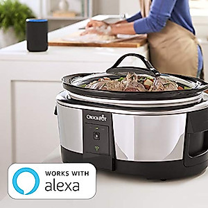 Crock-Pot Slow Cooker Works with Alexa 6-Quart Programmable Stainless Steel 2139005, A Certified for Humans Device