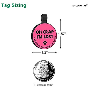 MYLUCKYTAG Silent Silicone QR Code Pet ID Tags Dog Tags - Pet Online Profile - Scan QR Receive Instant Pet Location Alert Email