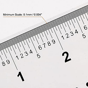 HARFINGTON 2pcs Film Flexible Ruler 4 Inch 0.1mm Scale PET Plastic Folding Straight Ruler Calibration Soft Ruler Measuring Tool for Factory, Transparent