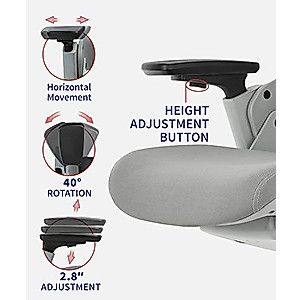 CLATINA Office Chair Swivel Executive Chair, Adjustable Ergonomic Computer Chair with 3D Armrest and Lumbar Support, Fabric Backrest Task Chair for Home Office Conference Room