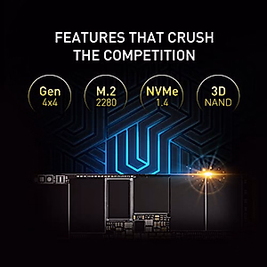 Silicon Power 4TB XS70 Nvme PCIe Gen4 M.2 2280 SSD R/W Up to 7,200/6,800 MB/s, DRAM Cache, with Built-in PS5 Heatsink, Compatible with Playstation 5 (SP04KGBP44XS7005)