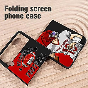 Custom Football Team Jersey Names & Numbers Phone Cases Trendy Design for Boy Men Be Legendry Cover Applicable to Samsung Galaxy Z Flip 3 4 (Kansas City)