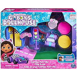 Gabby's Dollhouse, Carlita Purr-ific Play Room with Carlita Toy Car, Accessories, Furniture and Dollhouse Deliveries, Kids Toys for Ages 3 and up