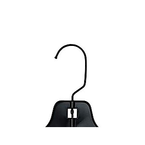 NAHANCO 2505BHMGHU Plastic Shirt/Dress Hanger, Black Swivel Hook, Rubber Gripper, Middle Heavy Weight, 17", Black (Pack of 50)
