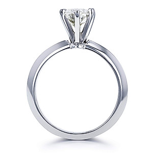 Kobelli Oval Moissanite 6-prong Solitaire Engagement Ring 7/8 Carat in 14k White Gold, 4