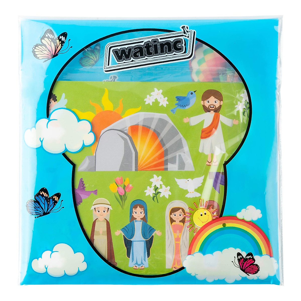 WATINC 40 Sheet Make a He Lives Scene Stickers for Easter Party Supplies, Easter Jesus Resurrection Stickers Birthday Party Game, Easter Religious Education Party Classroom Activity Gifts