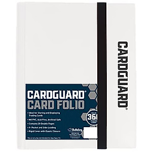 CardGuard Trading Card Pro-Folio, 9-Pocket Side-Loading Pages, Holds 360 Cards, White