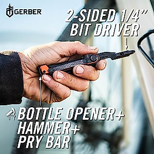 Gerber Gear Armbar Trade 8-in-1 Pocket Knife EDC Multitool with Blade, Pry Bar, and Hammer for Camping, Burnt Orange