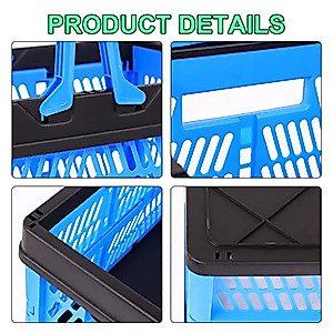 3 Packs 20Liter Collapsible Storage Crates With Handle Collapsible Plastic Shopping Basket,Stackable Multi-function Shelf Baskets Container, Hold up to 20 Lbs