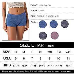 DEEP TOUCH Women’s Boyshort Underwear Seamless Panties Stretch Boxer Panty Breathable No Show Boxer Briefs 5 Pack