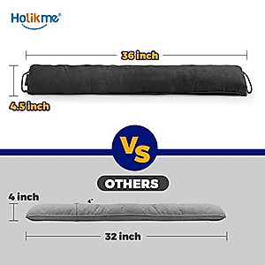 Holikme Weighted Door Draft Stopper 36inch, Heavy Duty Under Door Draft Blocker Bottom Door Seal Noise and Air, Door Guard Saving Energy, Black