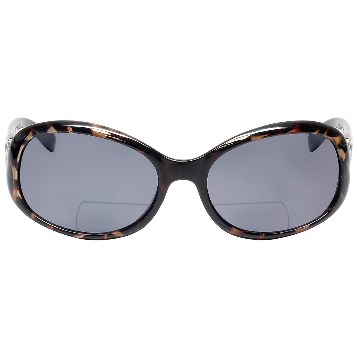 Calabria 828 Polarized BiFocal Reading Sunglasses +2.50 Onyx Black Tortoise Grey Women Bi-Focal Sunglass Reader Chic Fashion