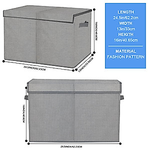 homyfort Large Toy Box Chest for Kids Boys,Collapsible Toy Bin Storage Organizer Basket with Lids for Blanket,Toys,Toddler,Nursery,Playroom (Grey)