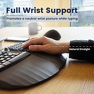 Perixx PERIBOARD-413B US, Wired USB Ergonomic Compact Split Keyboard - 15.75x10.83x2.17 inches TKL Design - Black - US English