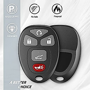 5 Buttons Keyless Entry Remote Control Car Key Fob for Chevy Traverse Tahoe Suburban/Buick Enclave/Cadillac Escalade/07-2016 GMC Acadia Yukon (OUC60270 OUC60221),Set of 1