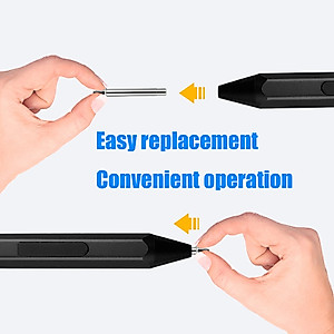 No Wear Out Titanium Alloy Pen Tips fits for Surface Pen, Realititcs Pencil Like Refill Replacement Nibs fits for Microsoft Surface Pro 7 6 5 4 Series(Model 1776) Surface Laptop Stylus Pen,2 Pack