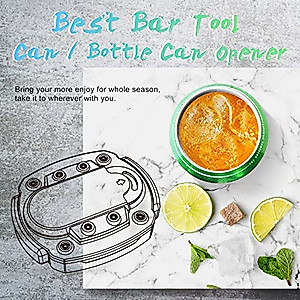 Can Opener Manual Beer Hand Held Safety Easy Camping Side Cut Can Openers Cover Smooth Edge, with Bottle Opener Black