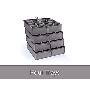 Kitchen Cube Glassware Storage Bin - Durable Polyester, Adjustable Compartments, Sturdy Interior Walls, ID Window, Kitchen Storage-Graphite