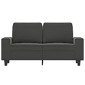 SKM 2-Seater Sofa Dark Gray 47.2" Microfiber Fabric (22 KG/48.4 LBS)-8977