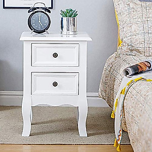 LHLLHL Nightstand Drawer Organizer Storage Cabinet Bedside Table Bedroom Furniture Woode Nordic White Bedside Table Solid Wood