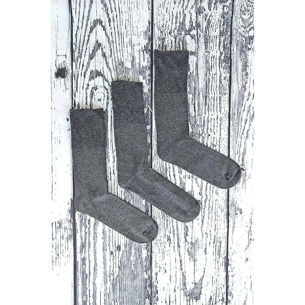 12 Pack Mens Viloft Non Binding Thermal Diabetic Socks | Sock Snob (7-12, Grey)