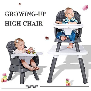 Accombe High Chair 7 in 1 Baby High Chairs for Babies and Toddlers Booster Seat for Dining Table, Convertible Baby Eating Chair Adjustable Plastic Highchairs for Baby Boy Girl, Sit up Floor Chair