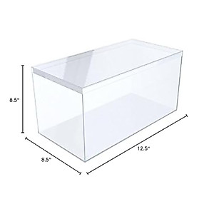 Clear Large Rigid Plastic Box 12 1/2" x 8 1/2" x 8 1/2" with Variety Boxes Inside (Round 4 1/4" Dia, 8" X 4" Rectangle, and 4" x 4" Square and Others)