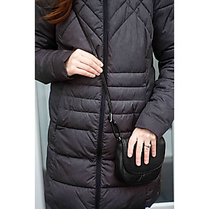 Genuine Cowhide Black Leather Crossbody Bag (5.5” X 7.5”) With Flap Closure