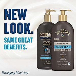 Gold Bond Men's Essentials Intensive Therapy Lotion, 13 oz., Daily Body & Hand Lotion With Aloe