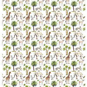 Stesha Party Safari Wrapping Paper Jungle Birthday Gift, Folded Flat 30 x 20 Inch, 3 Sheets