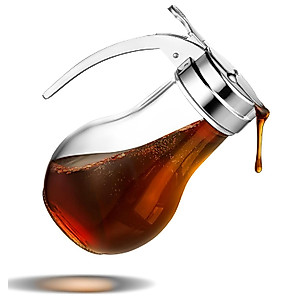 Syrup Dispenser, Honey Dispenser, Honey Container, Glass Syrup Bottle, Glass Honey Dispenser No Drip, Maple Syrup Dispenser, Glass Syrup Dispenser - 14 oz