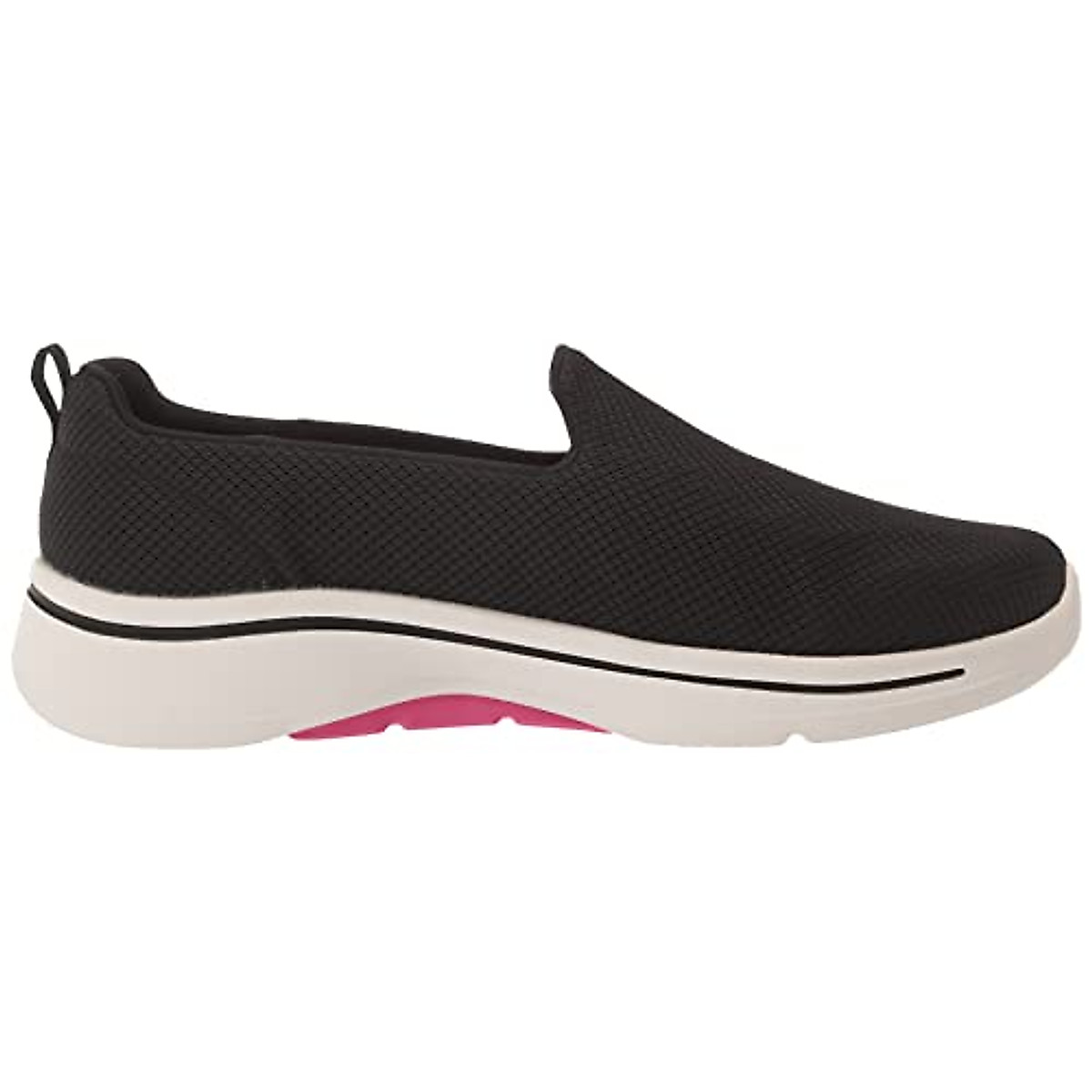 Skechers Women's Go Walk Arch Fit-Grateful Sneakers, Black/Hot Pink, 9