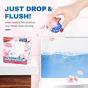 Vacplus Toilet Bowl Cleaners - 12 Pack, Upgraded Long-Lasting Toilet Cleaner, Toilet Bowl Cleaner Tablets, Prevent Various Stains
