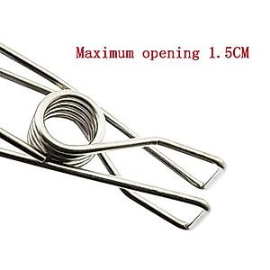 ZYAMY 20pcs Stainless Steel Laundry Hooks Clothes Pins Hanging Clips Paper Files Binder Clip Snack Seal for Office Bathroom Kitchen Living Room