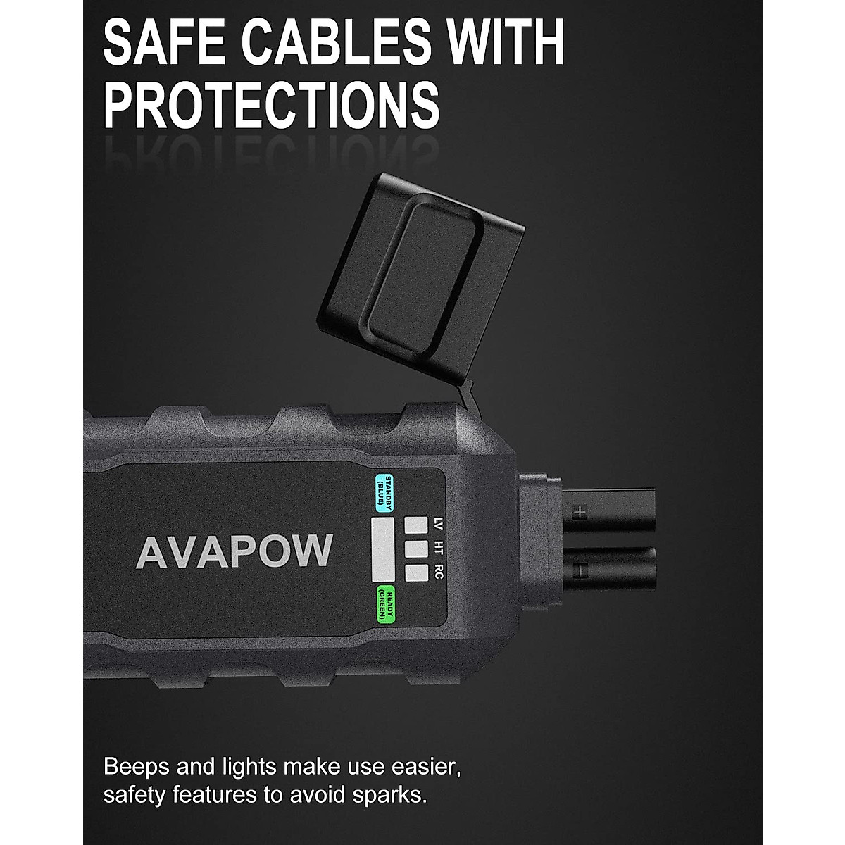 AVAPOW Car Battery Jump Starter 3000A Peak, Jumpstart with Force Start Function, Portable Starters for Up to 8L Gas 8L Diesel Engine with Booster Function,12V Lithium Jump Charger Pack Box