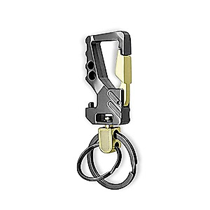 Yonput 1 PC Heavy Duty Key Chain with 2 Key Rings Bottle Opener Keychain Key Chains for Carabiner for Men and Women (Black)