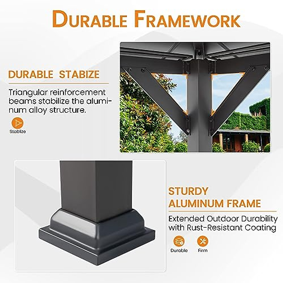 Hardtop Gazebo 10x12 - Outdoor Gazebo with Netting and Curtains, Double Metal Roof Gazebo Aluminum Frame for All Weather, 10 x 12 Gazebo Perfect for Backyard, Deck, Hot Tub, Patio Lawn Garden Poolside