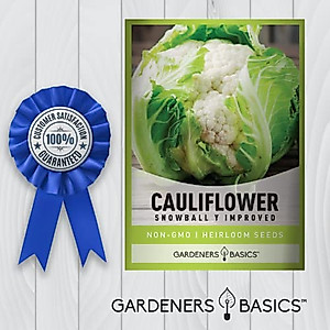 Cauliflower Seeds for Planting - (Snowball Y Improved) is A Great Heirloom, Non-GMO Vegetable Variety- 1 Gram Seeds Great for Outdoor Spring, Winter and Fall Gardening by Gardeners Basics