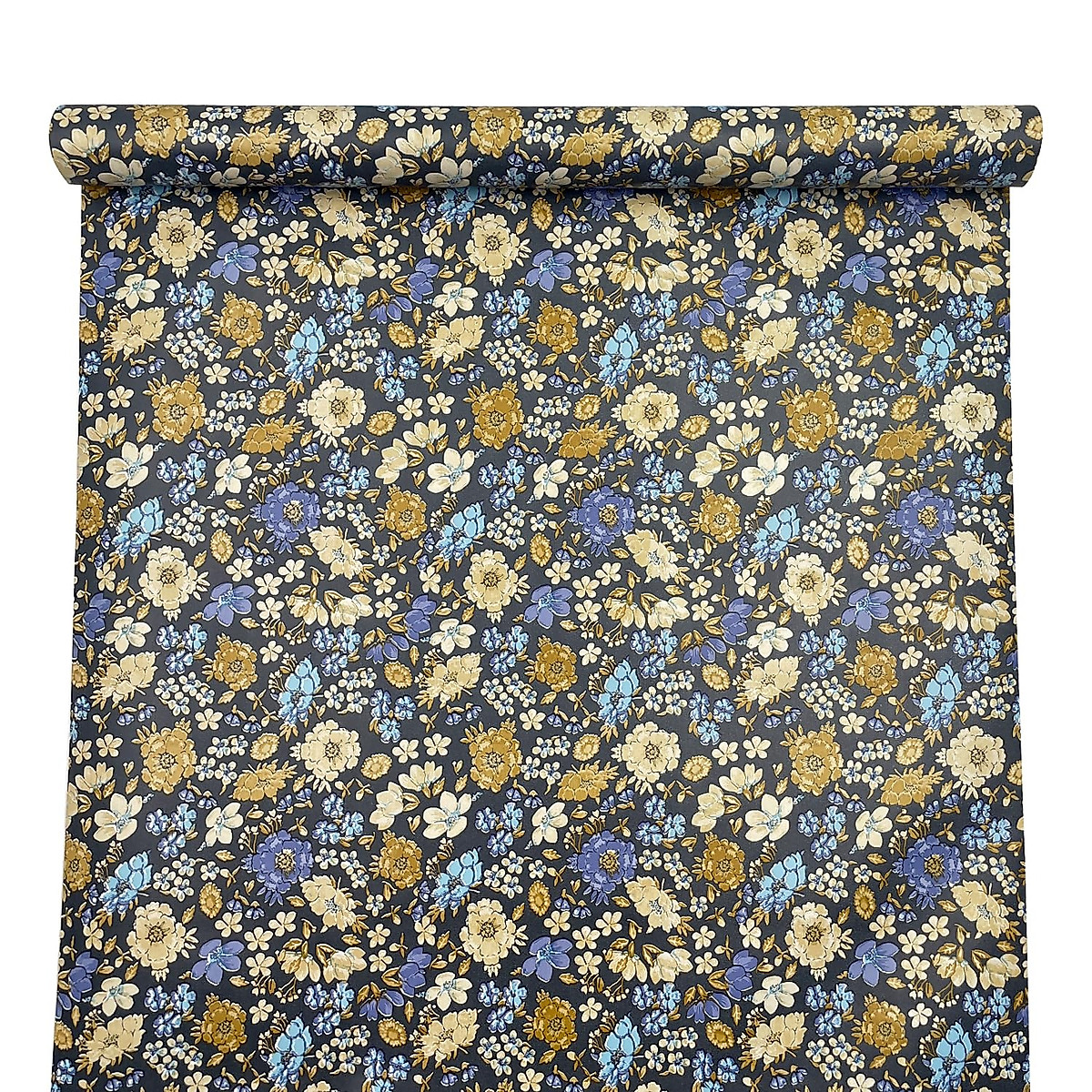 Yifely Self-Adhesive Shelf Liner Removable Drawer Paper Refurbish Old Furnitures Makeup Dresser Nightstands, Retro Floral, 17.7 Inch by 9.8 Feet