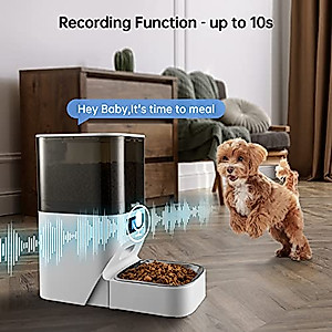 Nevido Automatic Cat Feeders, Built-in Lithium Battery Lasts up to 6 Months, Dry Cat Food Dispenser with Desiccant Bag, Programmable Timed Dog Feeder 1-9 Meals Per Day, Voice Recorder, 4L