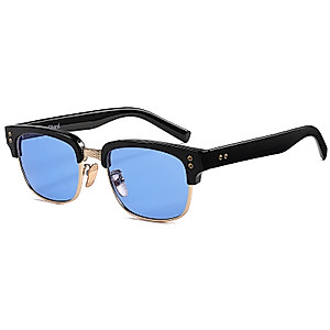 Gtand Vintage Retro Rectangle TR90 Frame Sunglasses For Men Women Fashion Semi-Rimless Metal Sun Glasses Eyewear