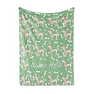 Personalized Custom Pet Poodle Fleece and Sherpa Throw Blanket for Men, Women, Kids, Babies - Matching Pet Blankets Perfect for Bedtime, Bedding or as Gift