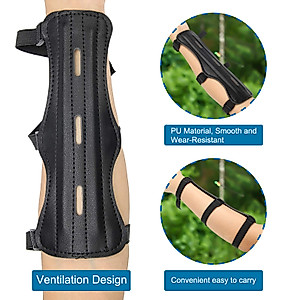 Coolrunner Archery Arm Guard Leather, Adjustable Bow Armguard, Archery Armguard Protector Arm Guard for Unisex, Archery Arm Guard to Shooting Hunting Practice