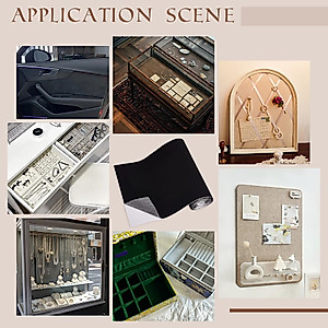 OLYCRAFT Self Adhesive Wool Felt 14x118 Inch Black Self Adhesive Felt Fabric Liner 2mm Thick Adhesive Backed Felt Fabric Cuttable Felt Furniture Pads for Hardwood Floors Protecting and Craft Making