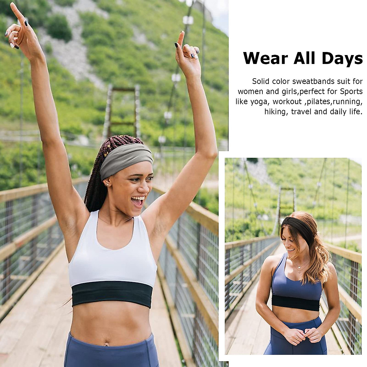 DRESHOW 4 Pack Turban Headbands for Women Wide Vintage Head Wraps Knotted Cute Hair Band Accessories